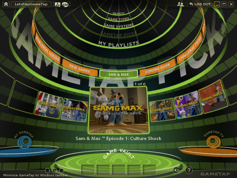 Okay, let's move onto the main bulk of GameTap, the Game Vault. We've ... Okay, let's move onto the main bulk of GameTap, the Game Vault. We've ...